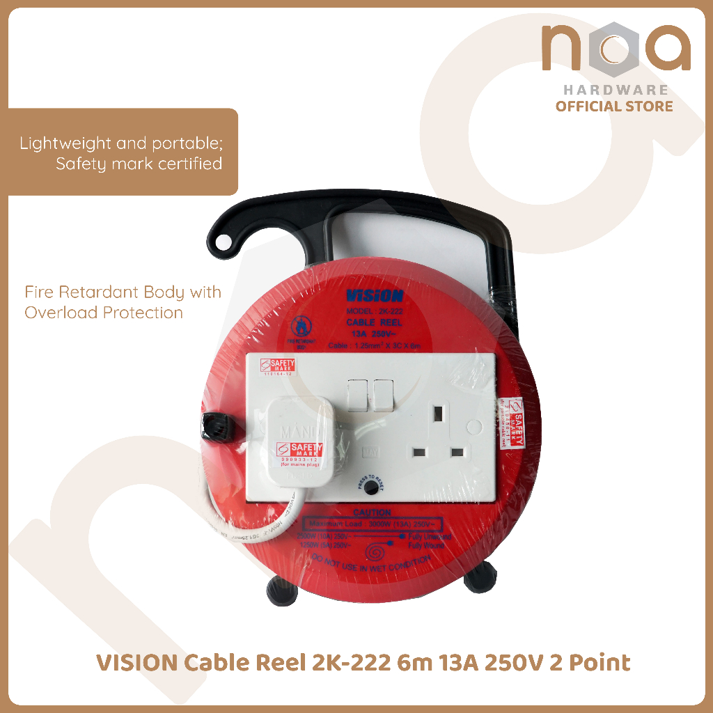 VISION Electrical Cable Reel Socket Extension [Safety Mark] | Shopee ...