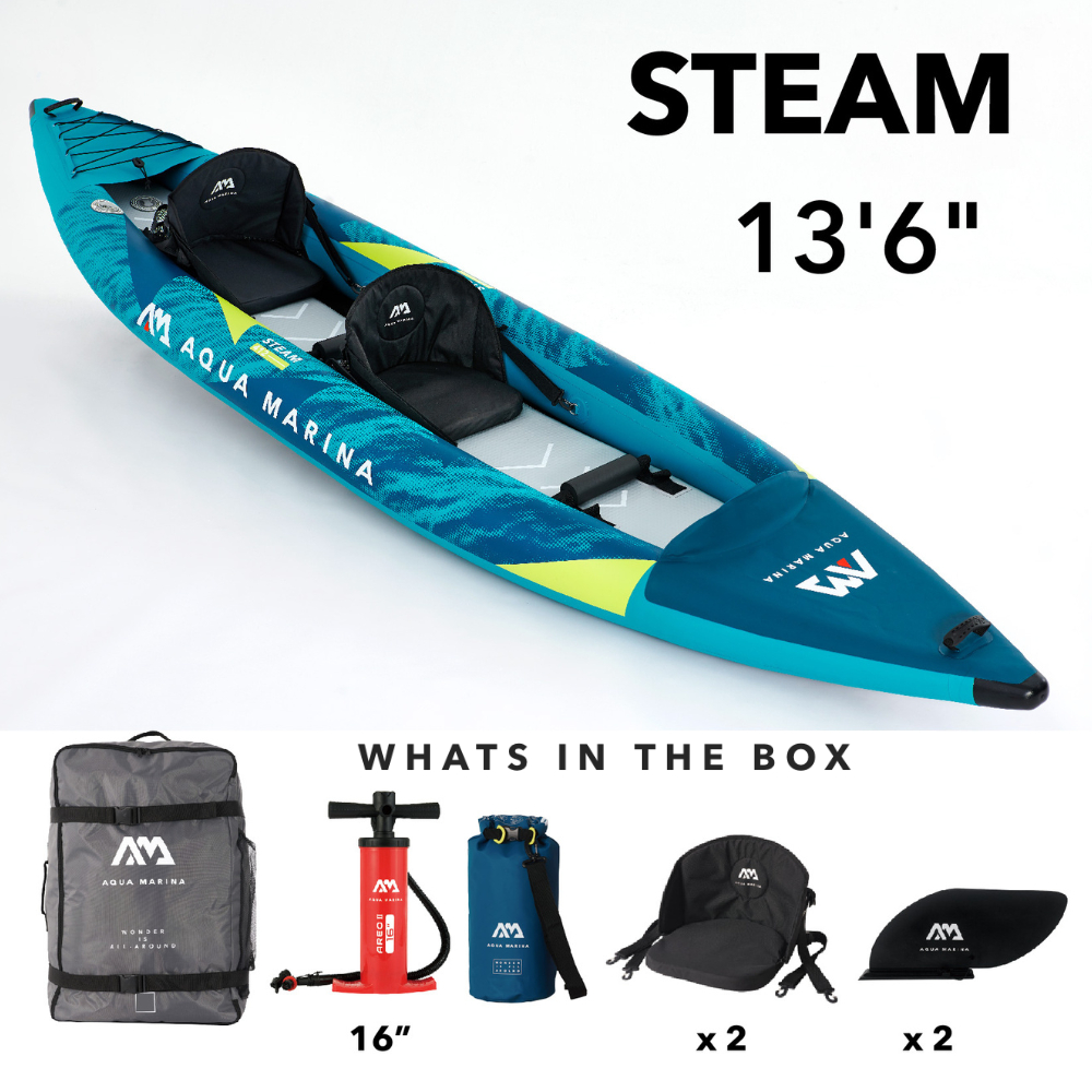 Aqua Marina Steam-412 Versatile/ Whitewater Kayak 2-person. DWF Deck ...