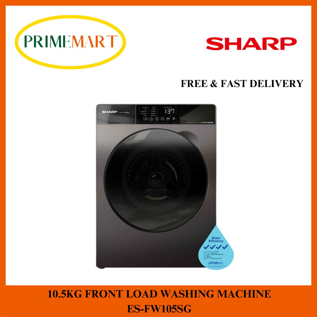 SHARP ES-FW105SG 10.5KG FRONT LOAD WASHING MACHINE - 2 YEARS SHARP ...