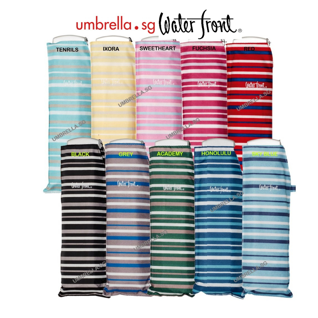 WATERFRONT JAPAN FLAT FOLDING STRIPE UMBRELLA | Shopee Singapore