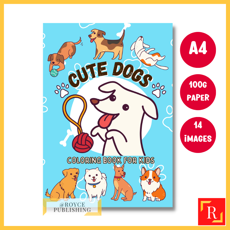 Cute Dogs Colouring Book For Kids, Preschoolers and Toddlers 2 - (A4 ...