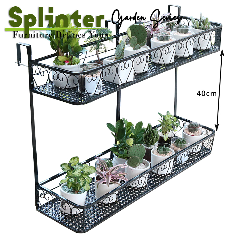 Splinter Flowerpot Planter Railing Hook Rack for Balcony Garden - Metal ...
