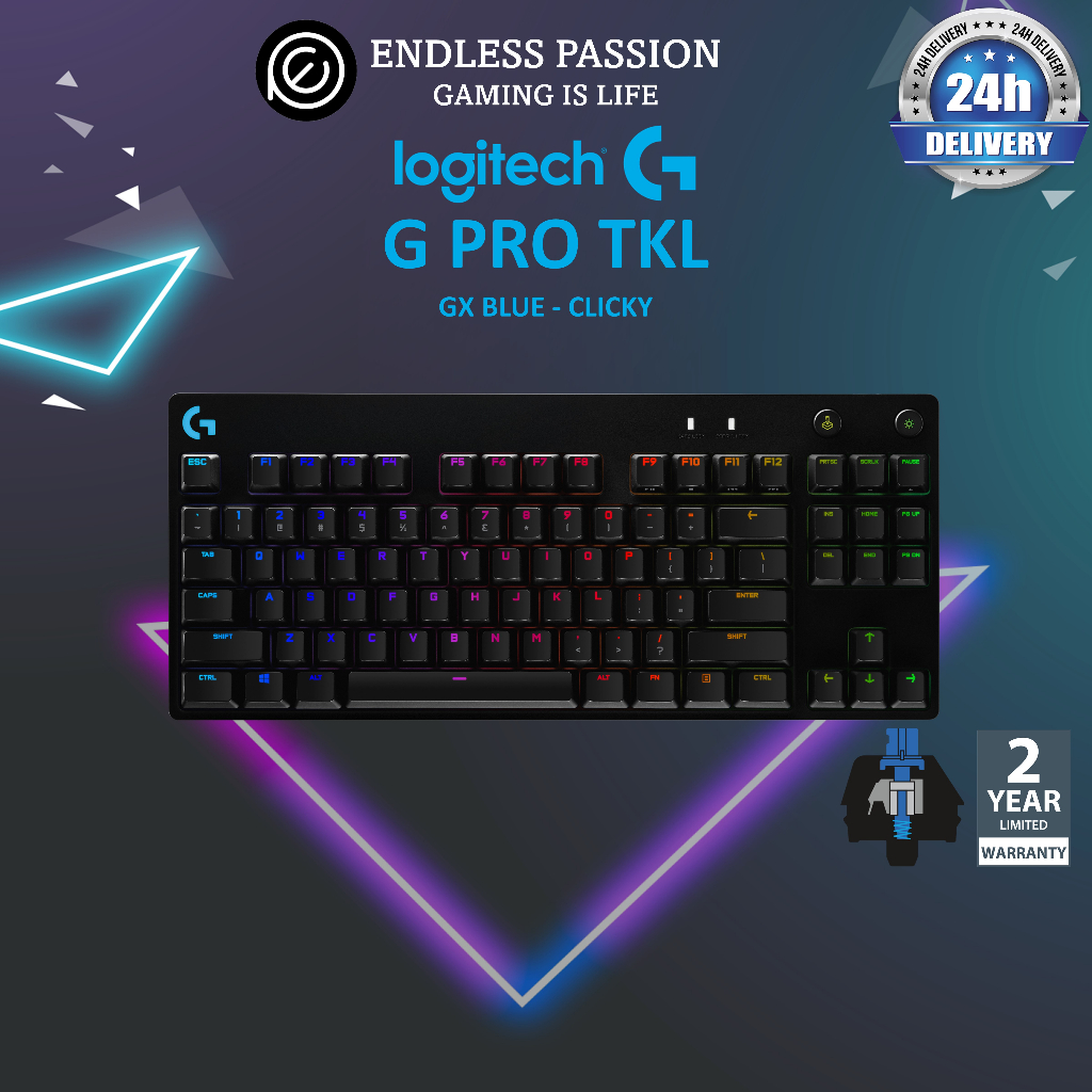 Logitech G PRO Tenkeyless Mechanical Gaming Keyboard - GX Clicky Switch ...