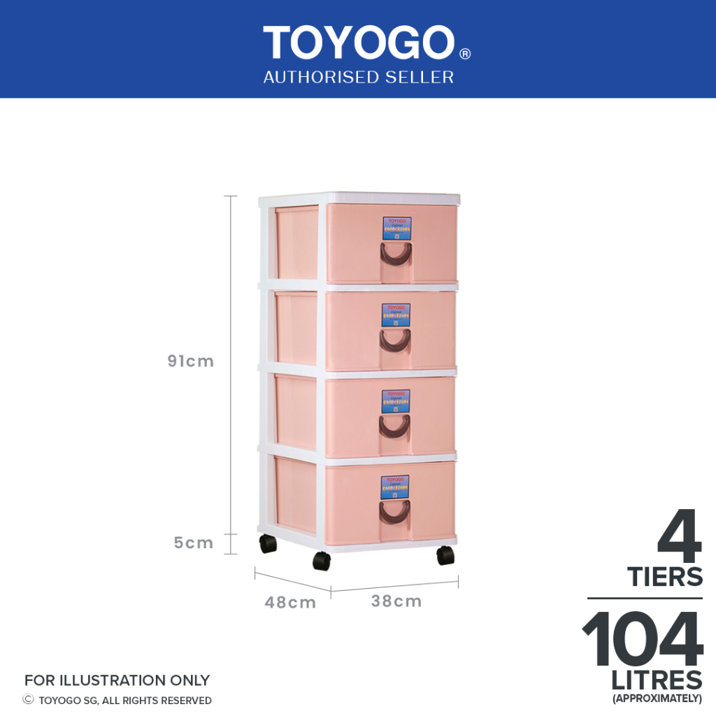 Toyogo 803-4 803-5 Plastic Storage Cabinet / Drawer With Wheels ...