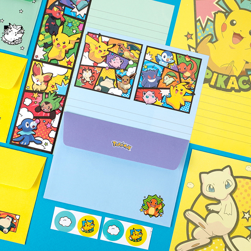 Pokemon Pikachu Letter Paper Envelope Sticker Set Stationery Writing ...