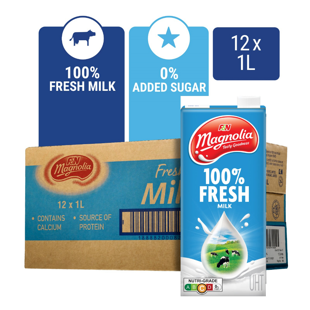 [1 Carton] Magnolia UHT Fresh Milk (12x1L) | Shopee Singapore