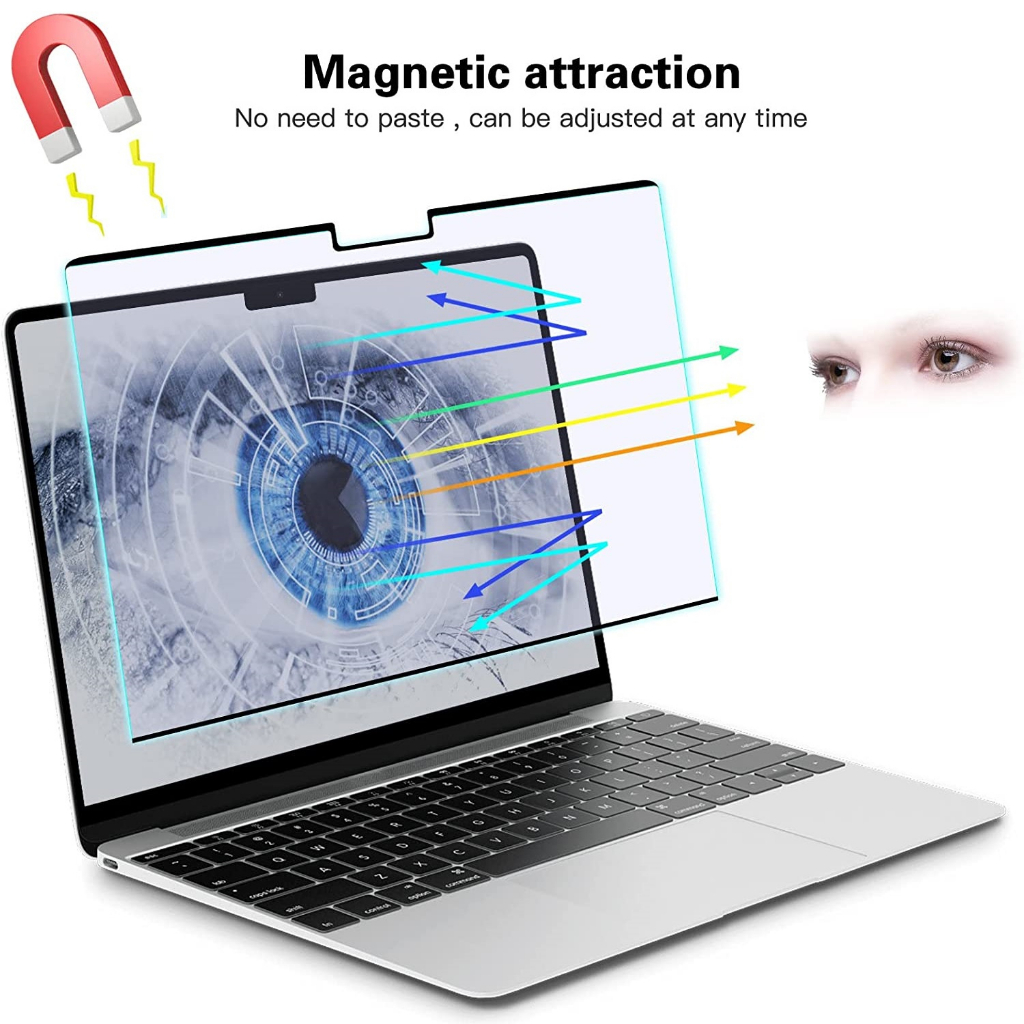 Magnetic Anti Blue Light Screen Protector Low Reflection MacBook New ...