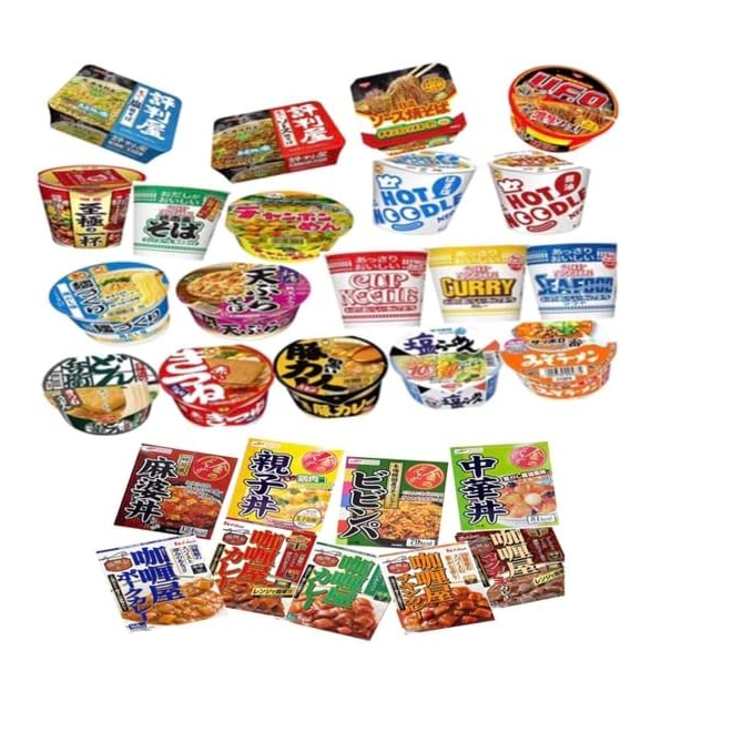 5 kinds of cup noodles, 2 kinds of cup yakisoba, 3 kinds of retort ...