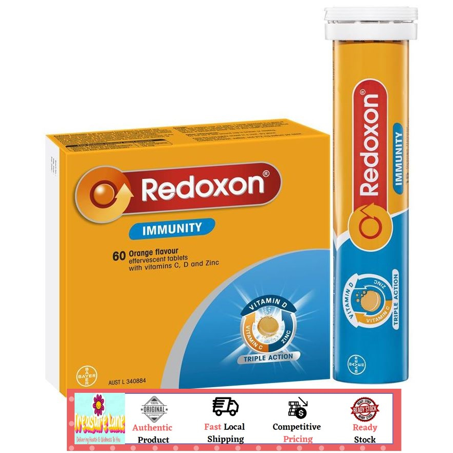Redoxon Immunity Vitamin C, D and Zinc Orange Flavoured Effervescent ...