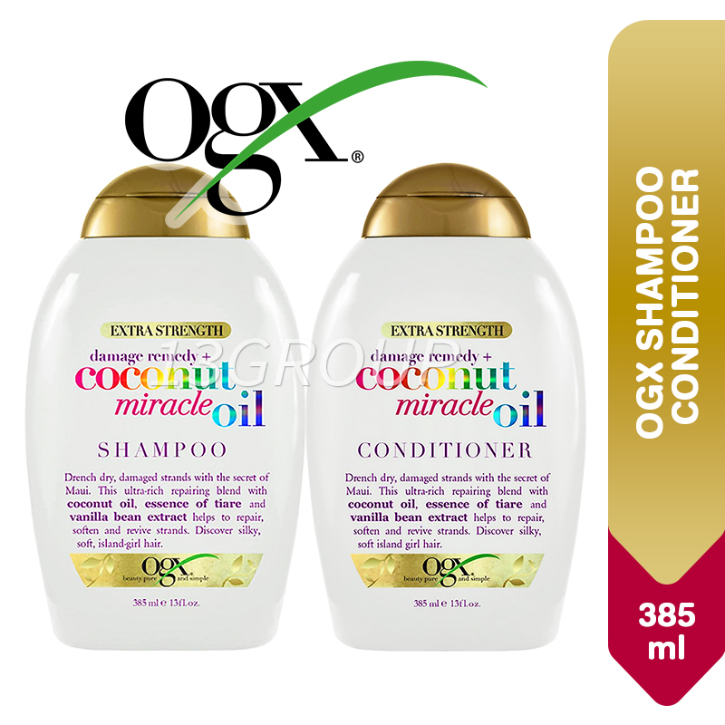 OGX Coconut Miracle Oil Shampoo / Conditioner, 385ml | Shopee Singapore