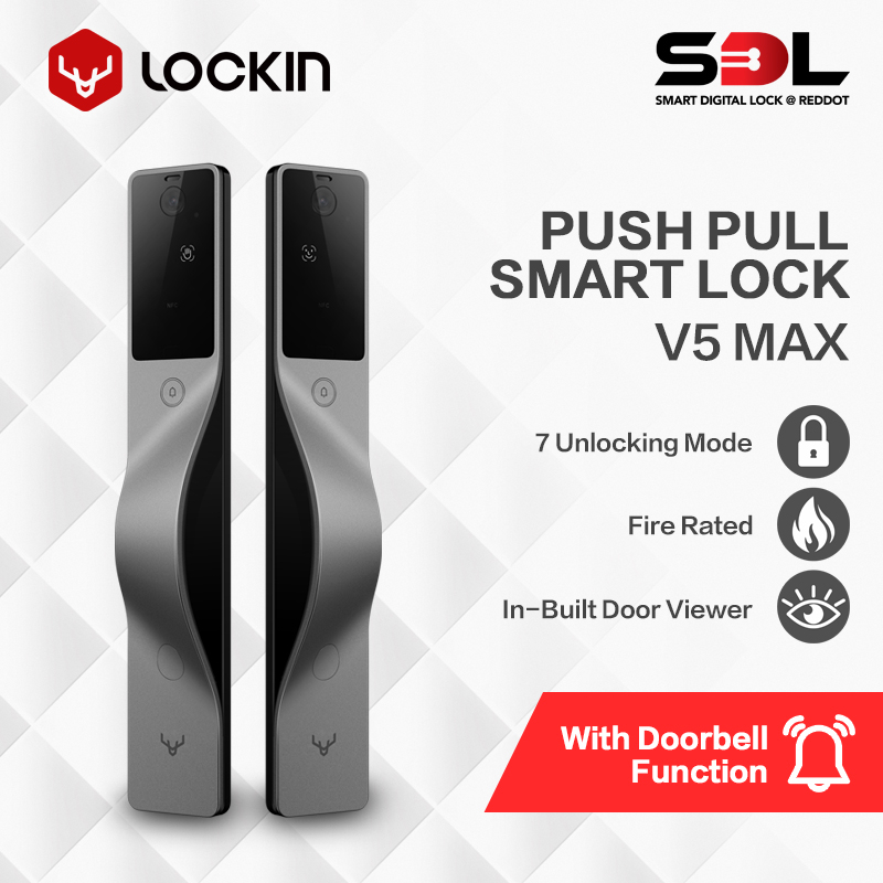 LOCKIN V5 Max Push Pull Smart Lock | Palm Vein Recognition | Built-in ...