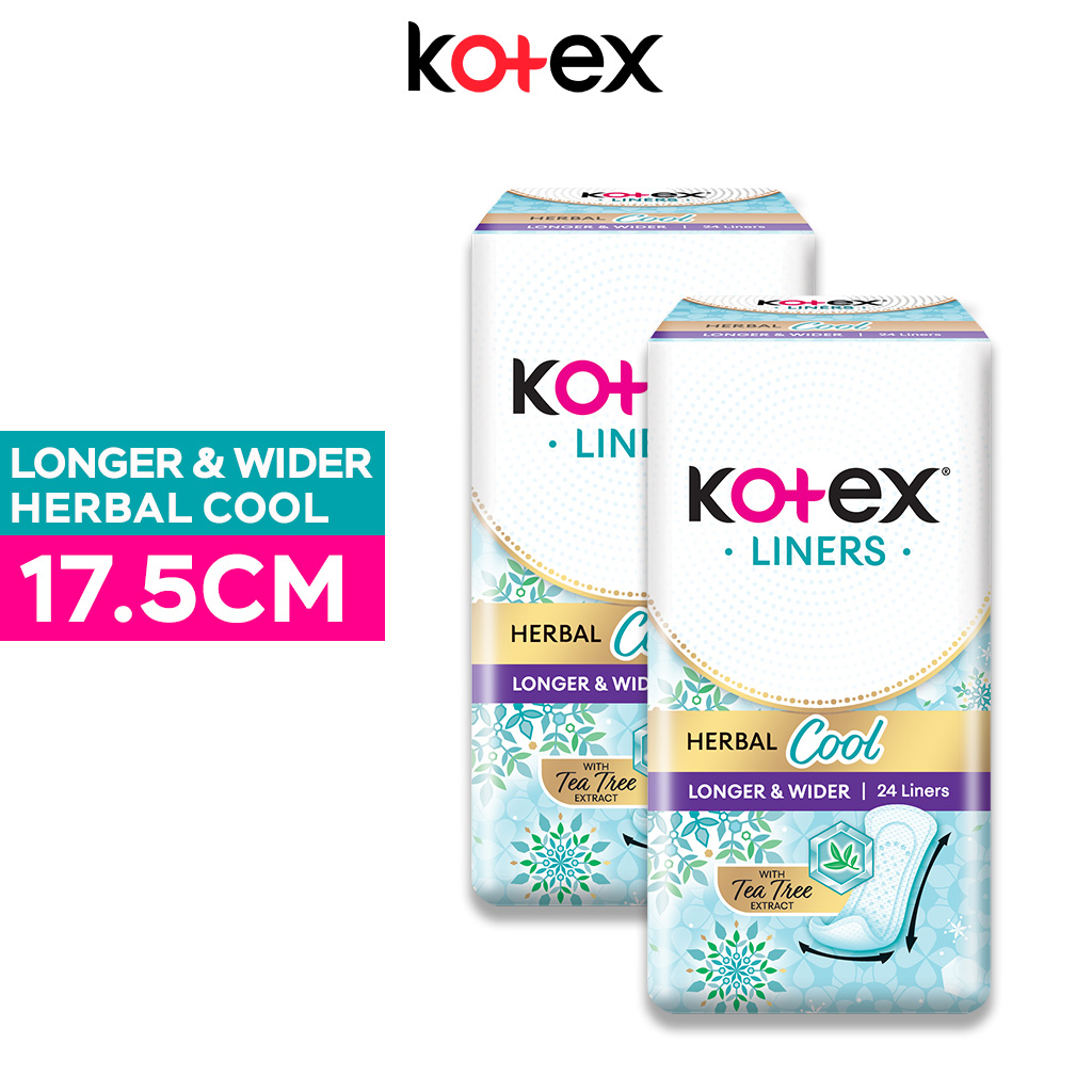 [Bundle of 2] Kotex Herbal Cool Longer & Wider Liners 17.5cm | Shopee ...