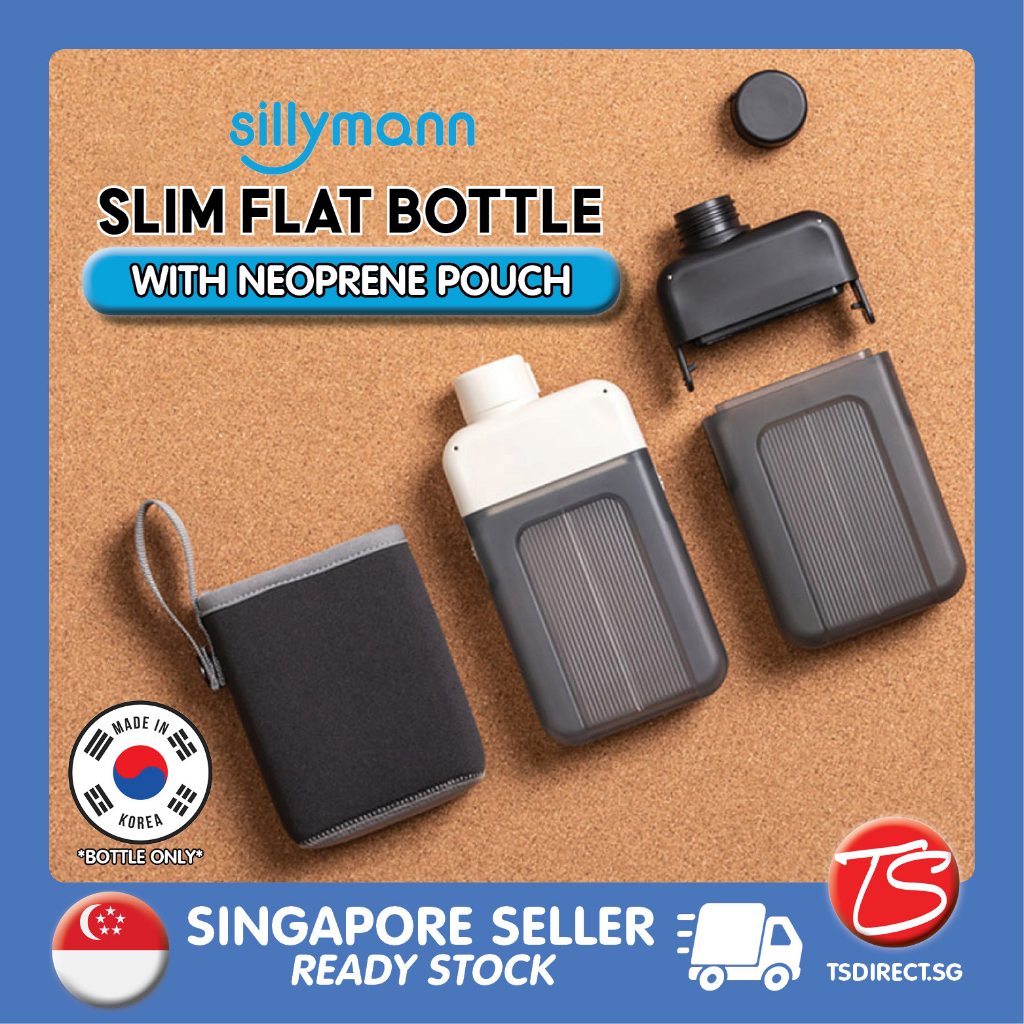 🇰🇷 Made In Korea 🇰🇷 Sillymann Slim Flat Bottle with Pouch | 300ml 500ml | PP Platinum Silicone ...