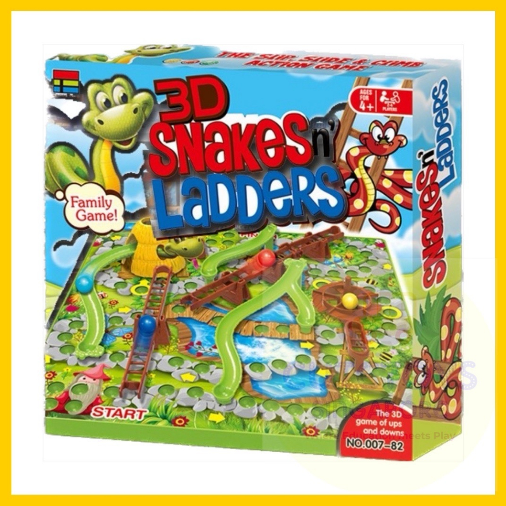 [SG Stocks] 3D Snakes & Ladders Board Game - Family Traditional Party ...