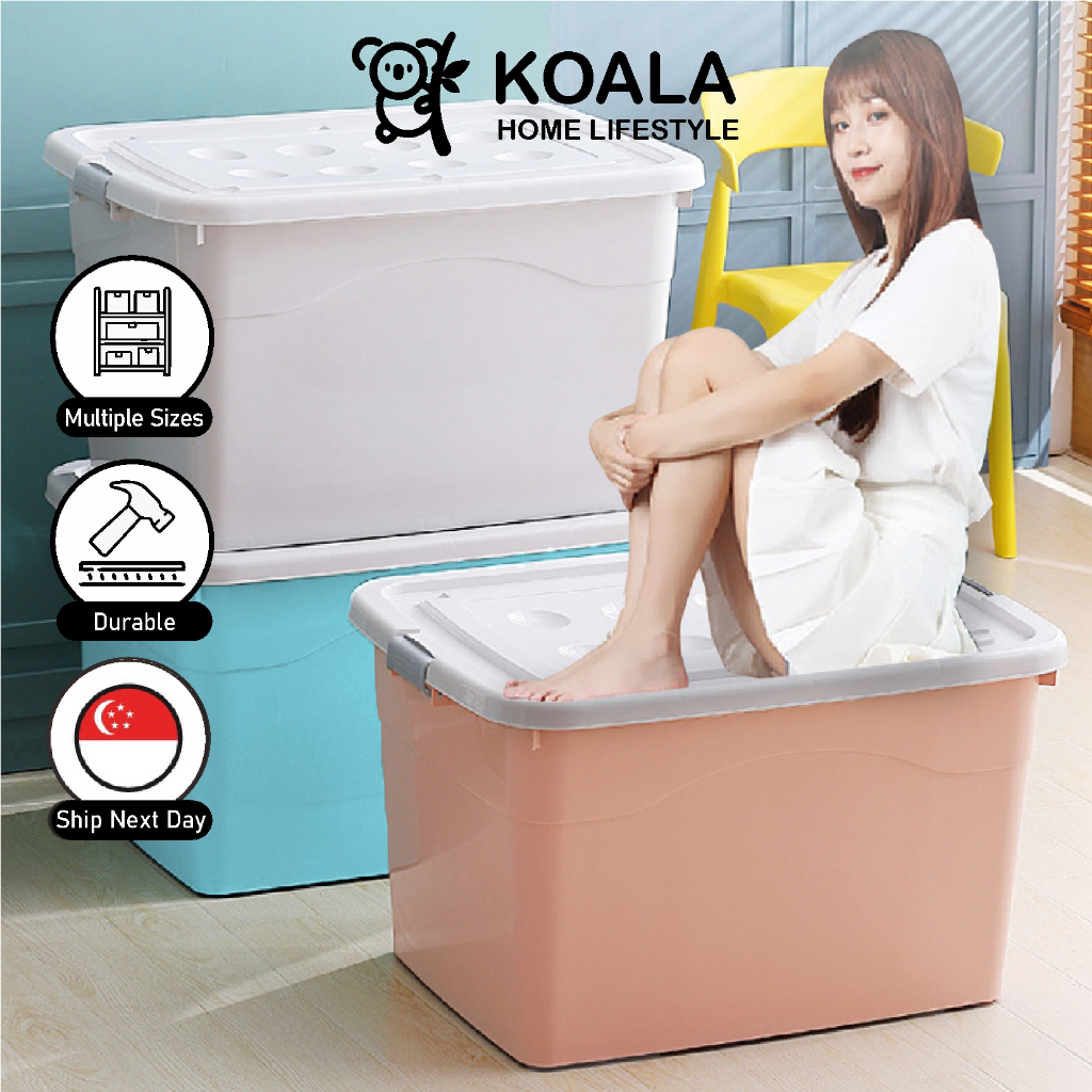 🇸🇬Koala Home🔥Storage Box / Plastic Stackable Container Large Capacity ...
