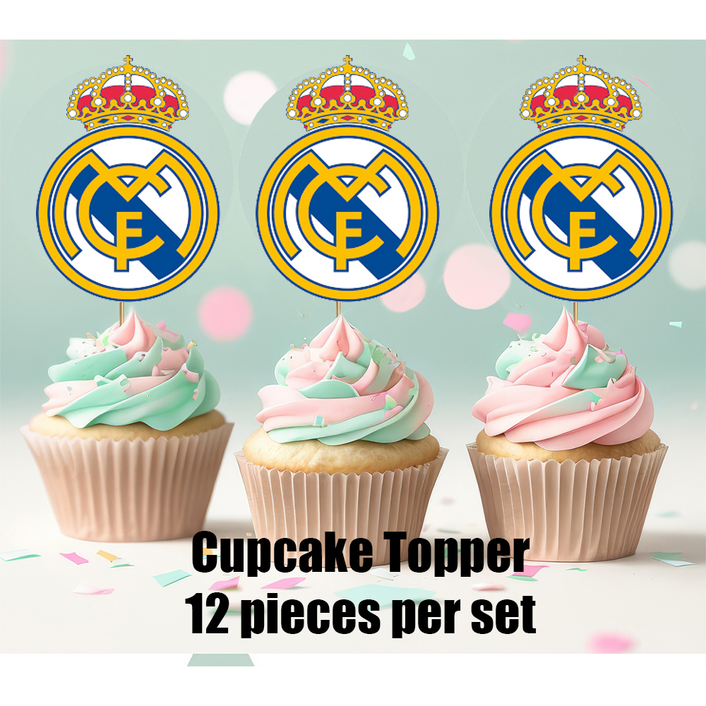 Cupcake Topper Real Madrid Football Club FC Soccer Club Cake Topper ...