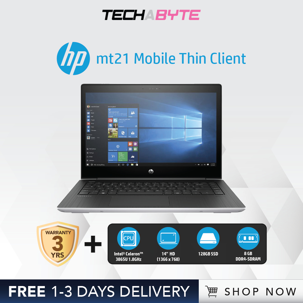 HP mt21 Mobile Thin Client | 14" HD | 8 GB RAM | 128 GB M.2 SATA SSD ...