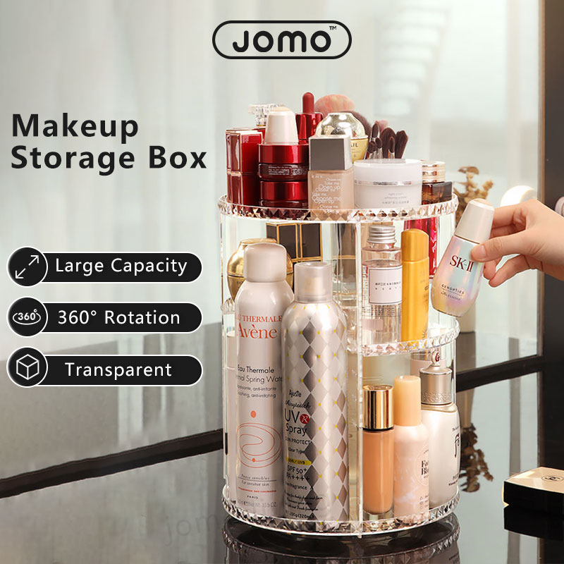 360° Rotation Make up Storage Box Cosmetics Makeup Storage Removable ...