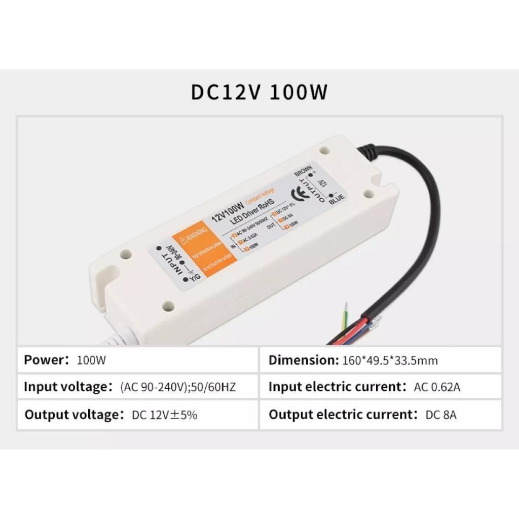 2130) 1 PCS LED TRANSFORMER 220V TO 12V LED DRIVER AC DC POWER SUPPLY ...