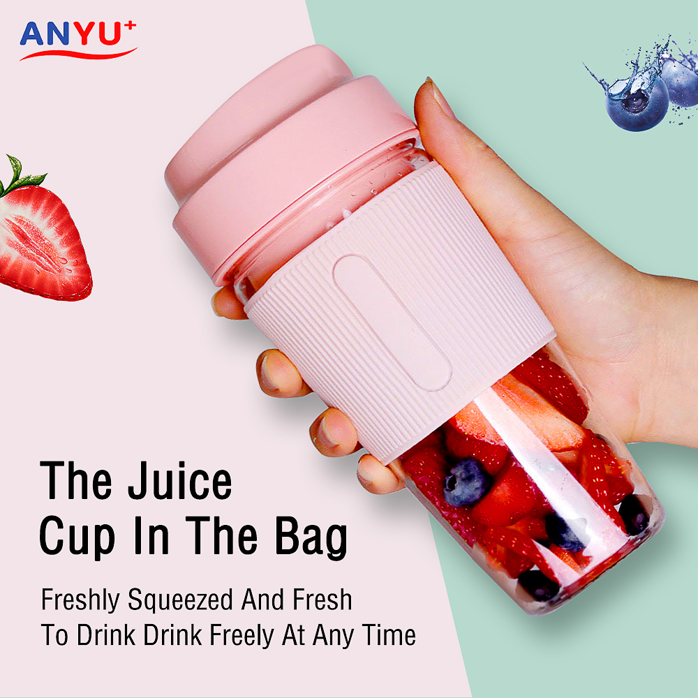 Portable Blender / Juicer 4 Blades Fruit Smoothie Blender Puree Blender ...