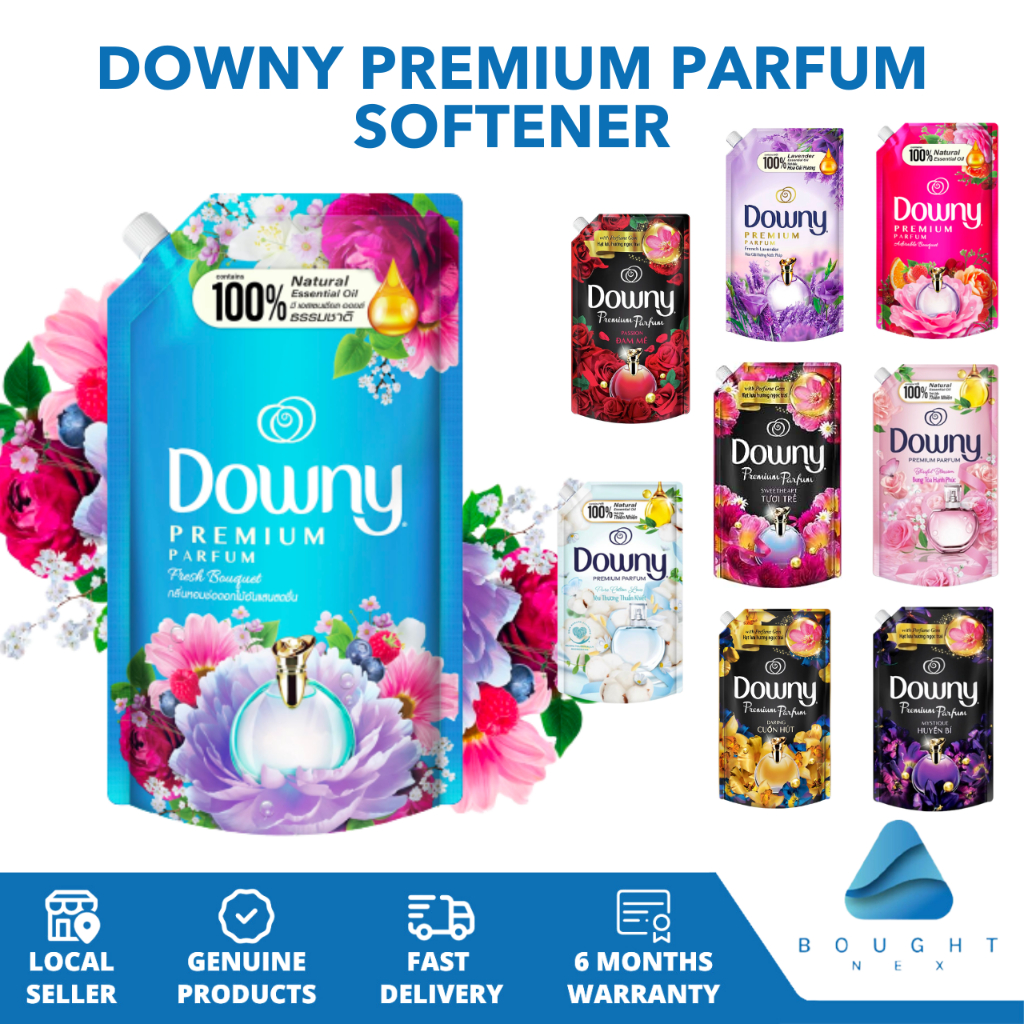 Downy Concentrate Fabric Softener - Premium Perfume, Long Lasting, Refill Pack 1L, 1.35L ...
