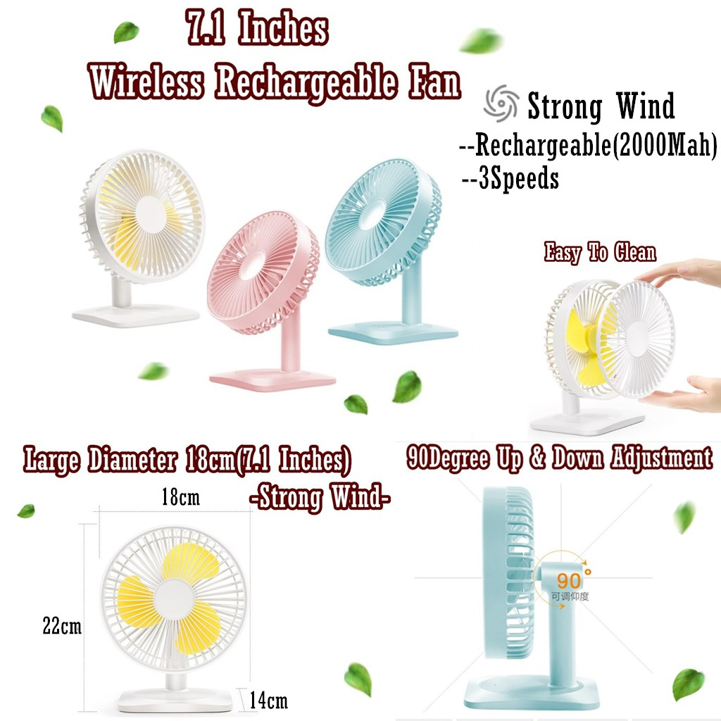 Portable Pocket Fan Mini Fans Handheld USB Rechargeable Table Desk ...