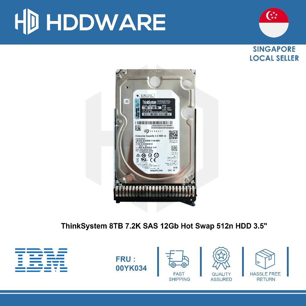 ThinkSystem 8TB 7.2K SAS 12Gb Hot Swap 512n HDD 3.5" // 7XB7A00045 ...