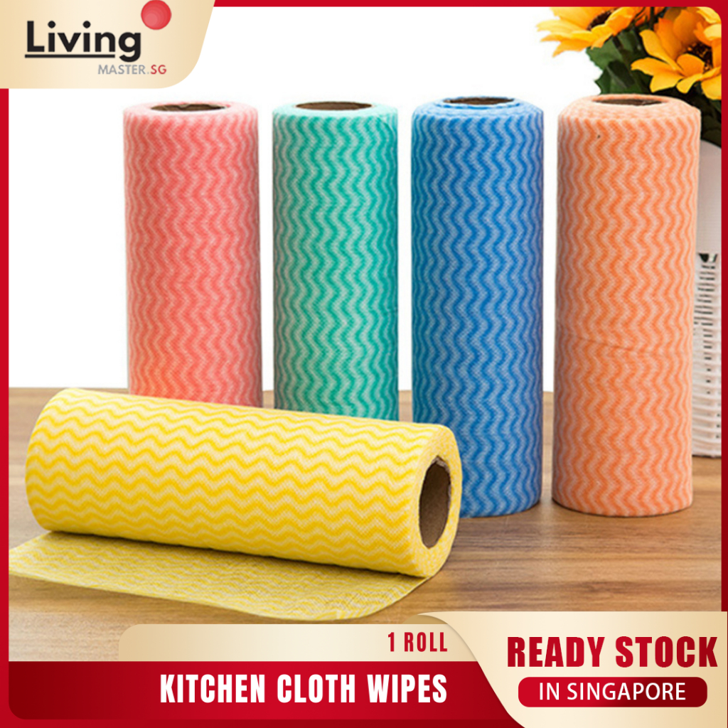 50 Sheet/roll Disposable Cleaning Towels Kitchen Dish Cloths Dish Rags ...