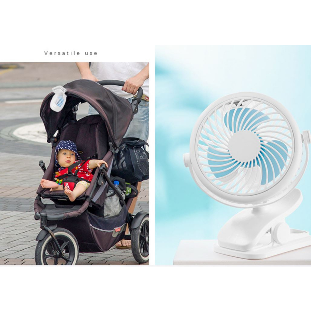 SG Seller Portable Wireless Auto Rotate Fan USB Rechargeable Desk Clip ...