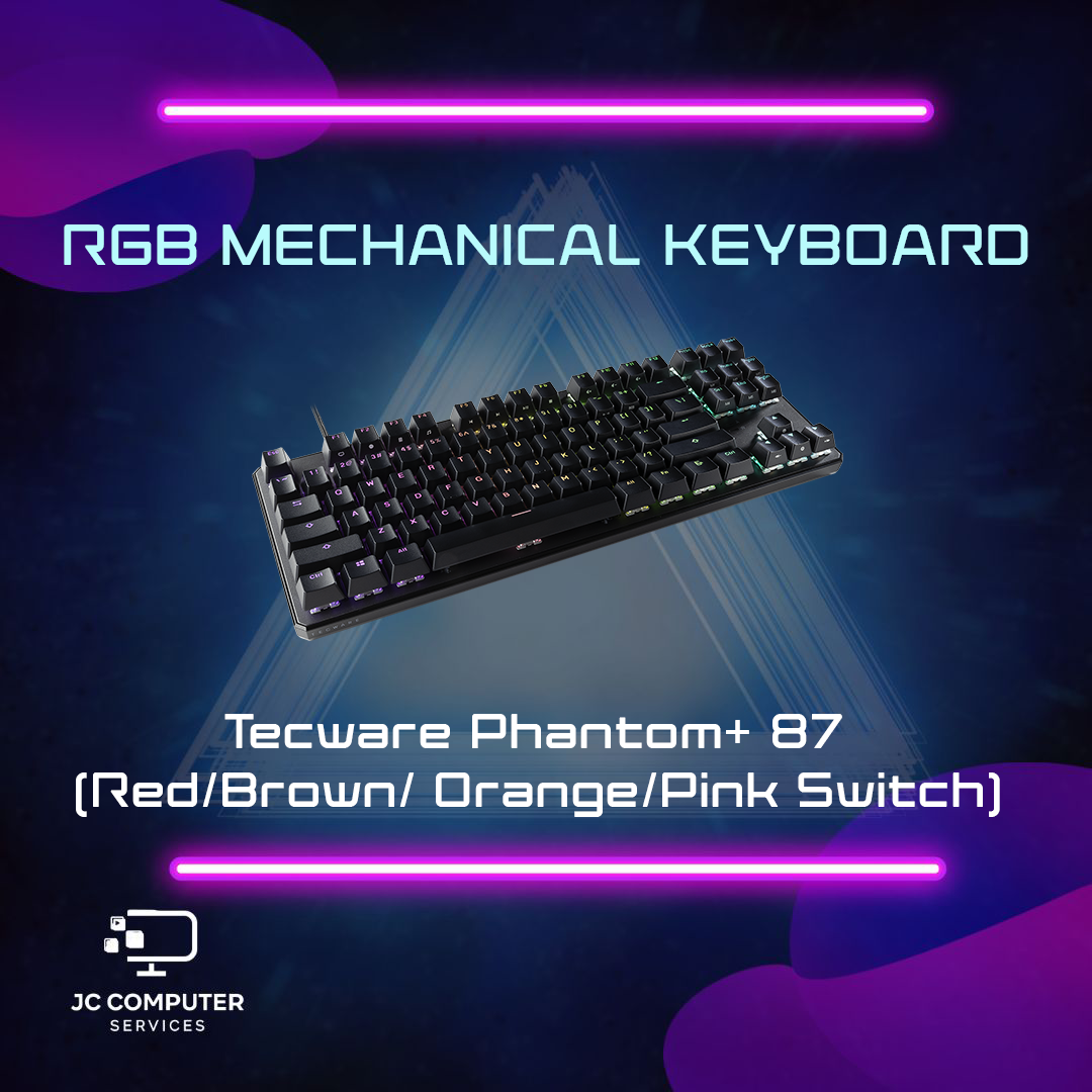 Tecware Phantom+ 87 Keyboard Red Switch Orange Switch Brown Switch Pink ...
