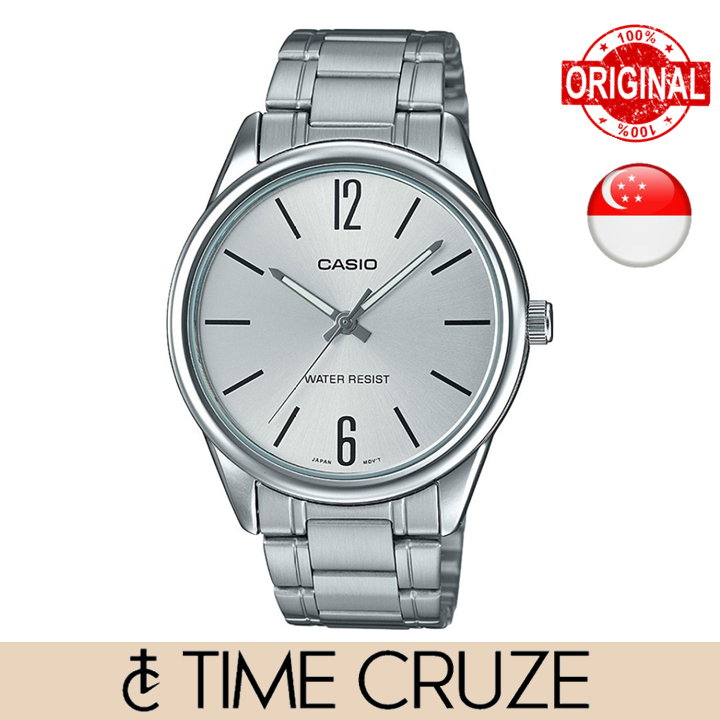 [Time Cruze] Casio MTP-V005 Quartz Silver Dial Stainless Steel Men ...