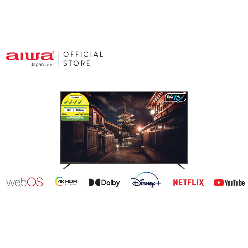 AIWA 75″ | 758G | 4K Ultra HD | WebOS Smart TV | Frameless TV | Shopee Singapore