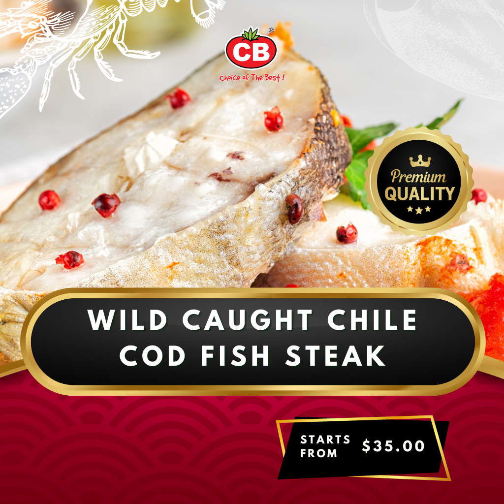[CB] Wild Caught Chile Cod Fish Steak - 500g / 1kg | Frozen Seafood ...