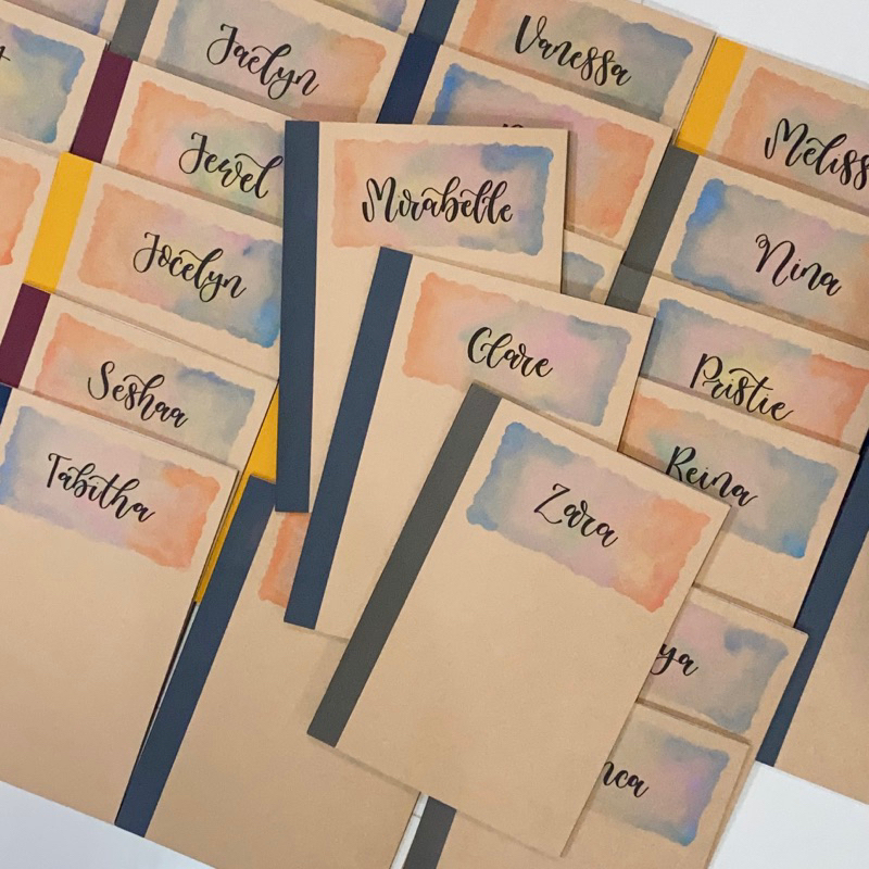 🇸🇬 Customised Notebook with Rectangle-Shaped Watercolor and Name ...