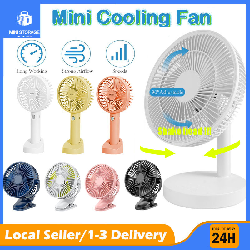 【SG Stock】Portable Rotate Fan Desktop Fan Rechargeable Table Fan Mini ...
