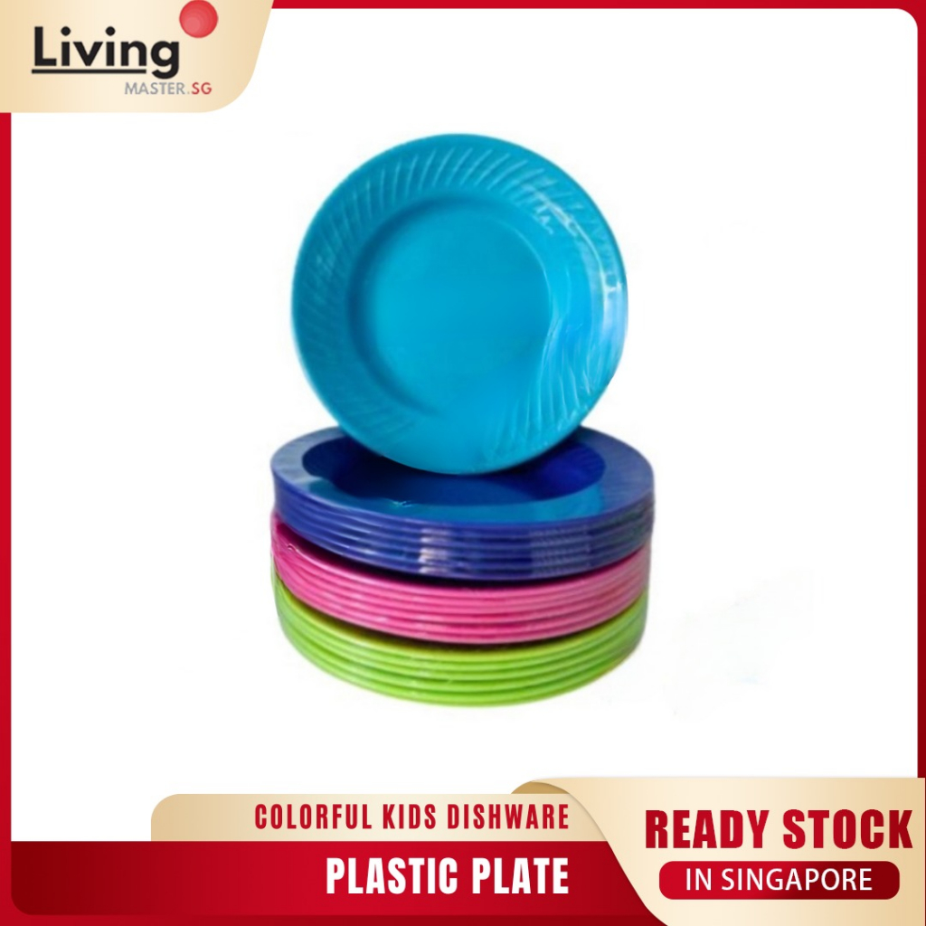 6PCS Colorful Plastic Plate 9“ Inch Multipurpose High Quality Plastic ...