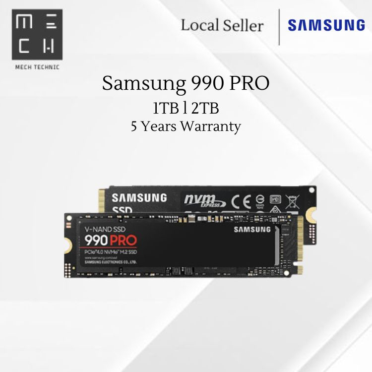 Samsung 990 Pro 1TB / 2TB PCIE 4.0 NVMe M.2 SSD - 5 Years Warranty ...