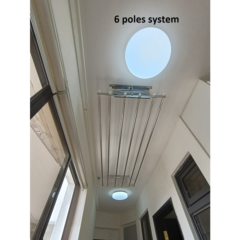 OIKIA - Winch-Lift - Manual Winch System Ceiling Rack / Clothes Drying ...