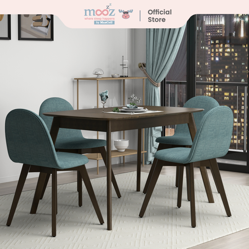 mooZzz Eliza + Chairs (1 + 4 Dining Set) | Shopee Singapore