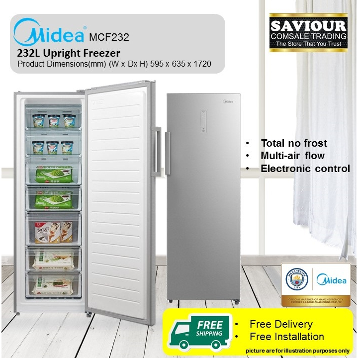 Midea MCF232 232L ( Total no frost / Multi-air flow / Electronic ...
