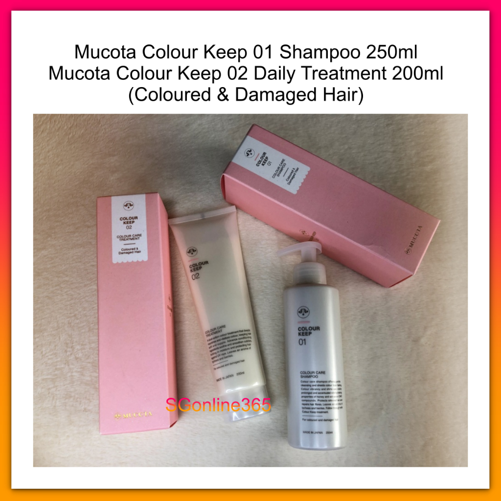 Mucota Colour Keep 01 Shampoo 250ml & Colour Keep 02 Daily Treatment 200ml (Coloured & Damaged ...
