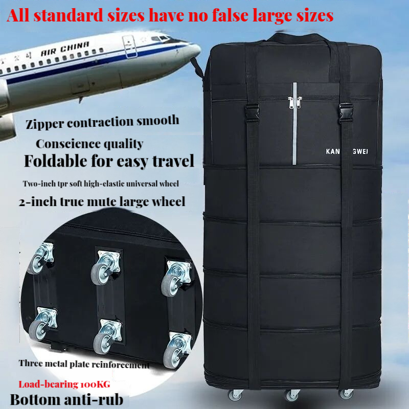 Waterproof folding air cargo bag, large capacity travel box with wheels ...