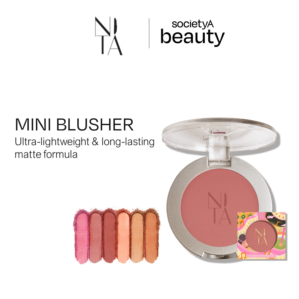 SocietyA Beauty | NITA Cosmetics Mini Blusher 4g (5 colours) | Shopee ...