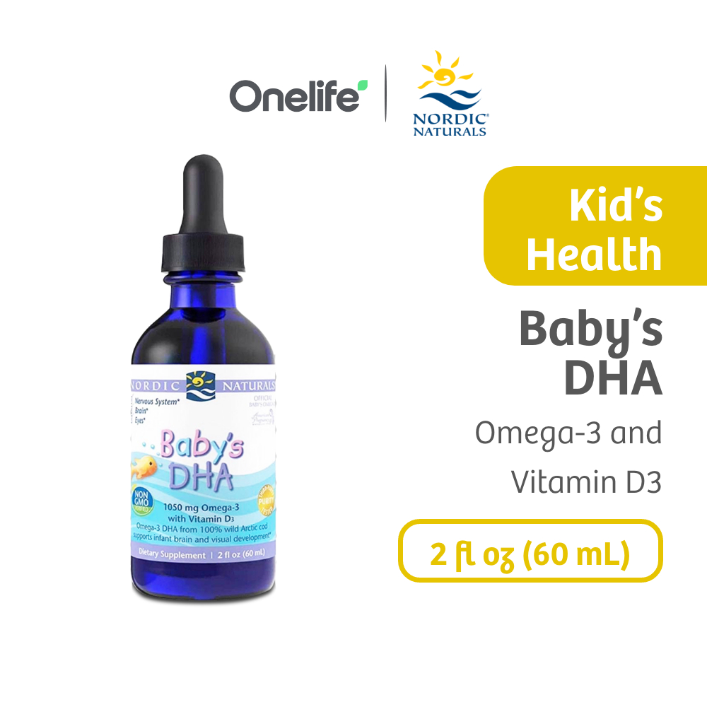 Nordic Naturals Baby's DHA 1050mg Omega 3 with 300 IU Vitamin D3 60ml ...