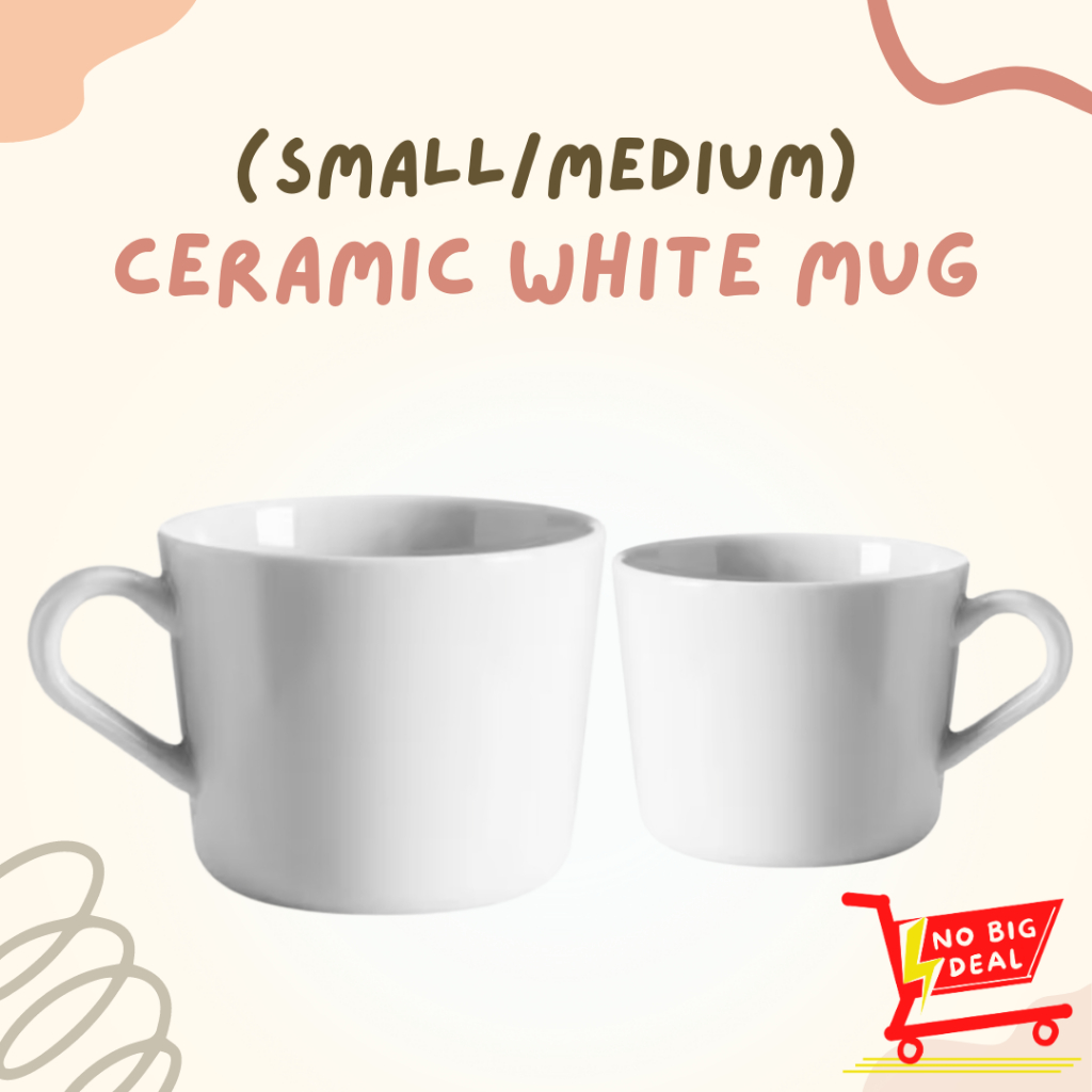 [SG Seller] Ceramic White Mug (Small/Medium) | Shopee Singapore