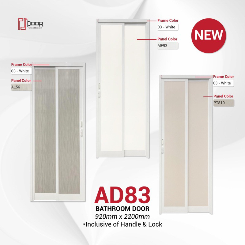 Slide and Swing Pd Door Standard Bathroom Model* New (Supply & Install) | Shopee Singapore