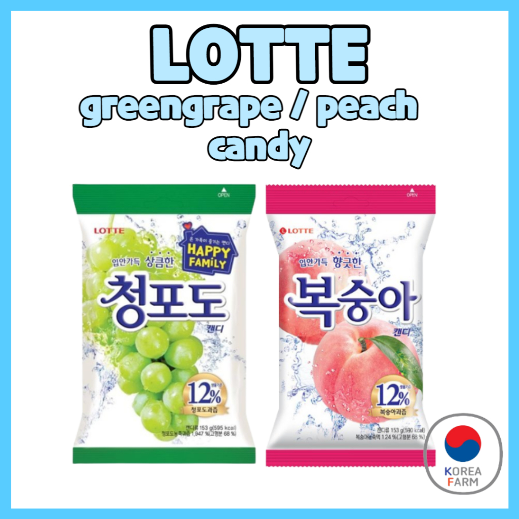 [LOTTE] Korean Green Grape Candy 153g peach candy 153g | Shopee Singapore