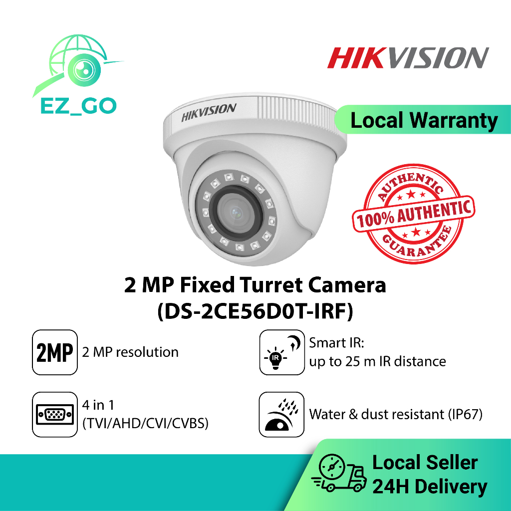 [SG Seller] Hikvision 2 MP Fixed Turret Camera DS-2CE56D0T-IRF / Bullet Camera DS-2CE16D0T-IRF ...
