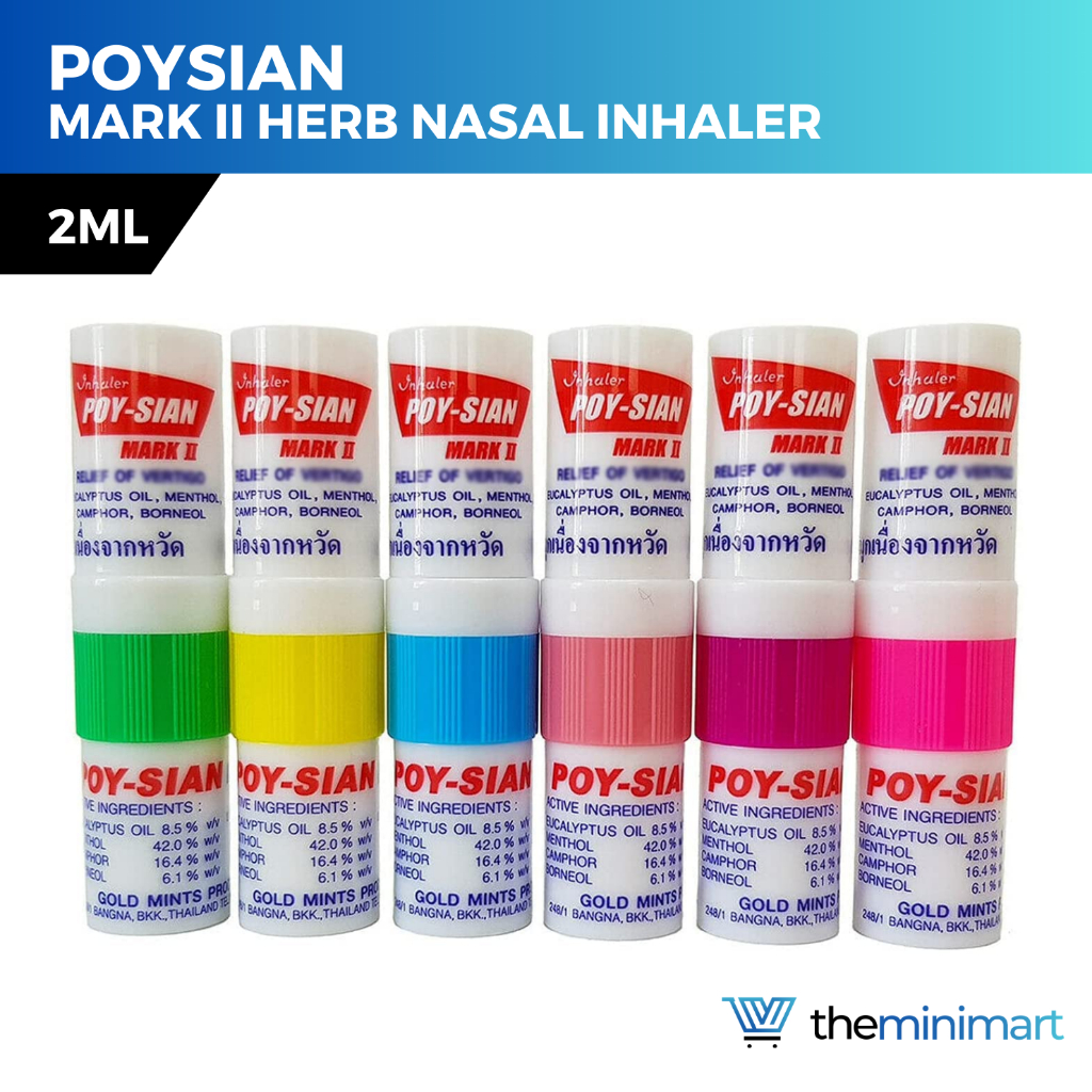 PoySian Herb Nasal Inhaler 2ml - Thailand Product, Random Color ...