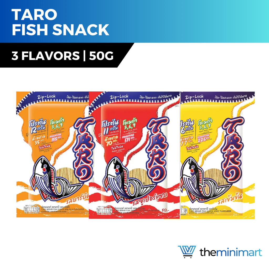 Taro Fish Snack Low-Fat Omega 3, 6, 9 Protein - BBQ/Spicy/Hot Chili ...